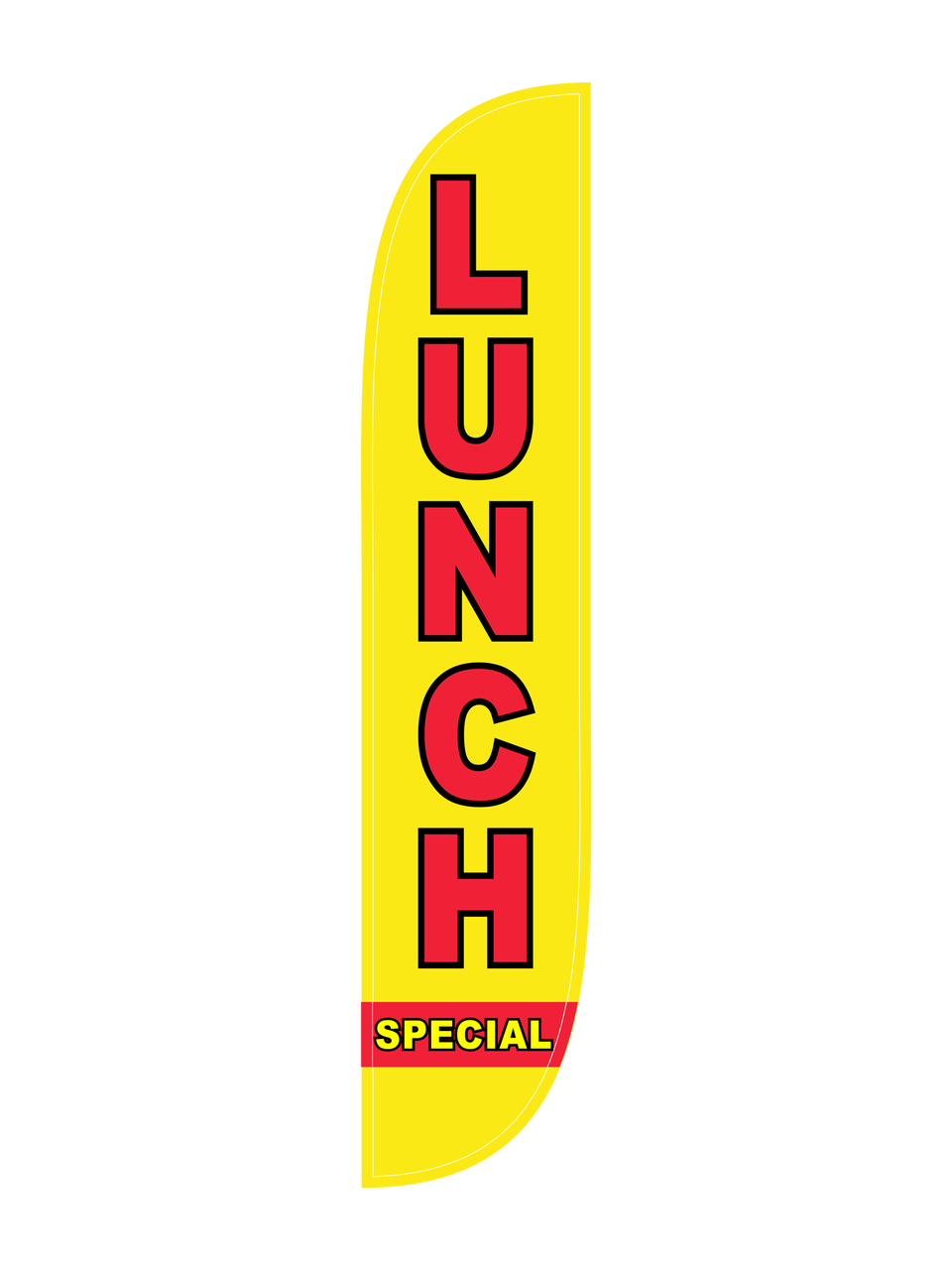 Lunch Special 12ft Feather Flag Yellow Ready to Ship