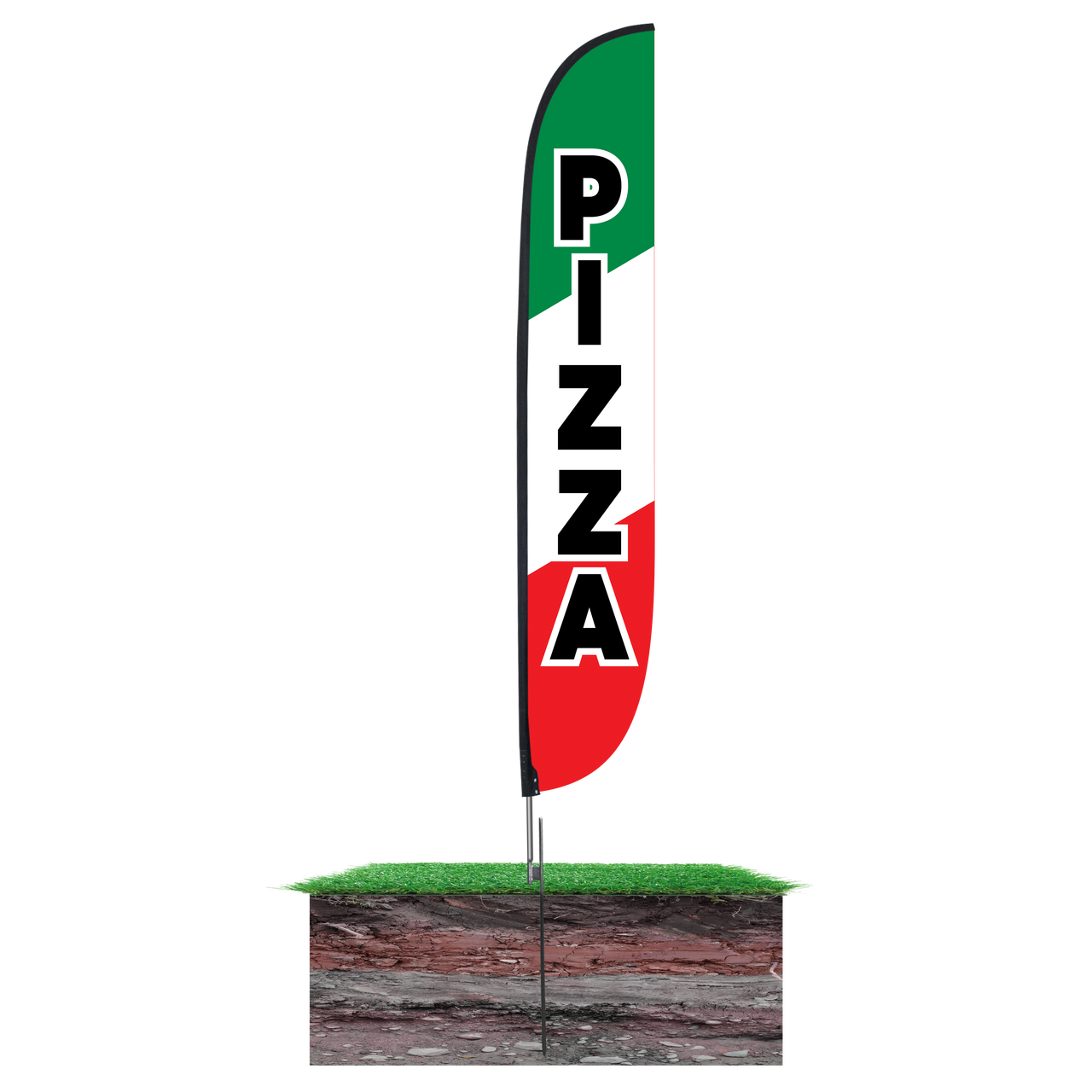 Pizza 12ft Feather Flag in Stock Ready to Ship