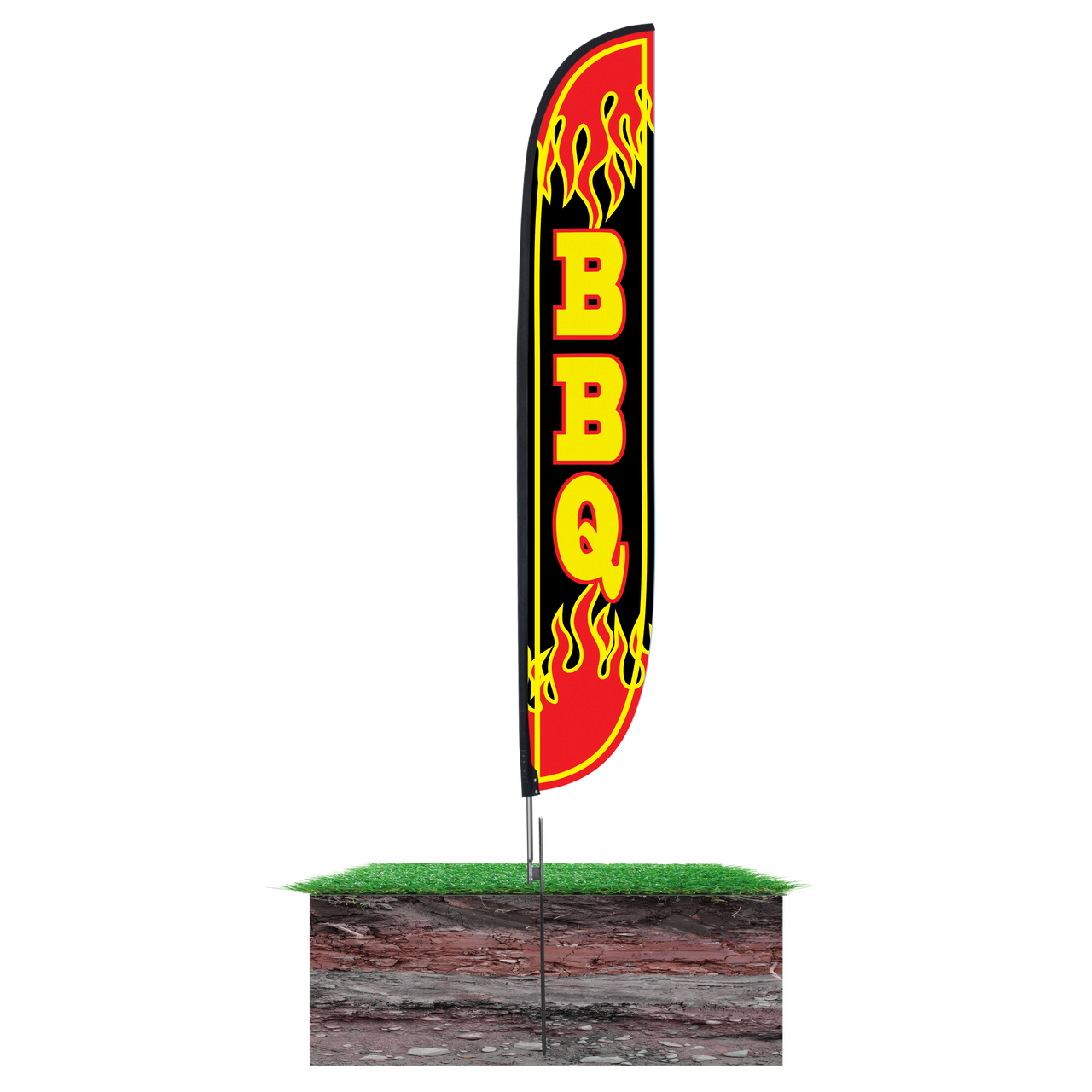 BBQ 12ft Feather Flag in Stock Ready to Ship