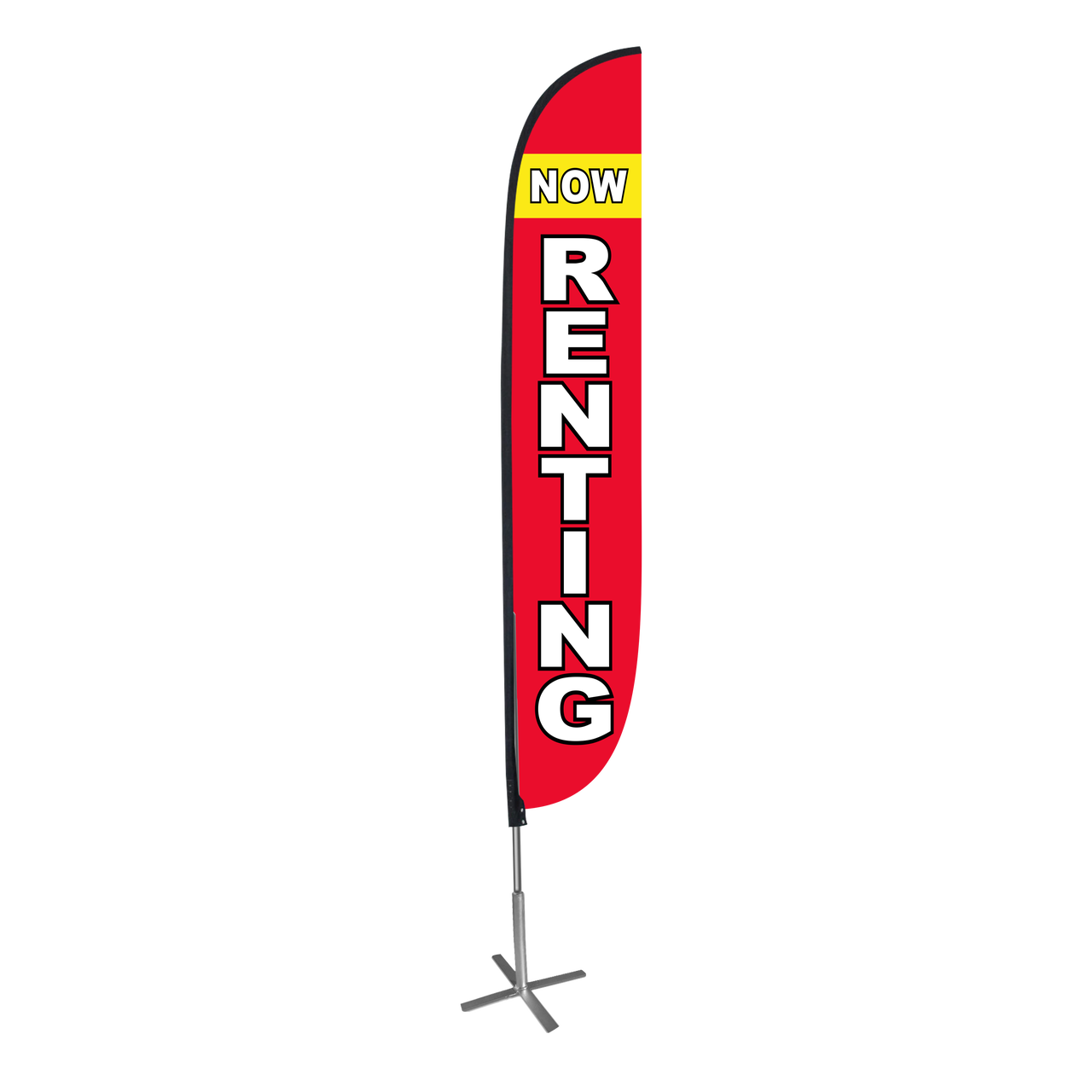 Now Renting Feather Flag Red with Feather flag hardware