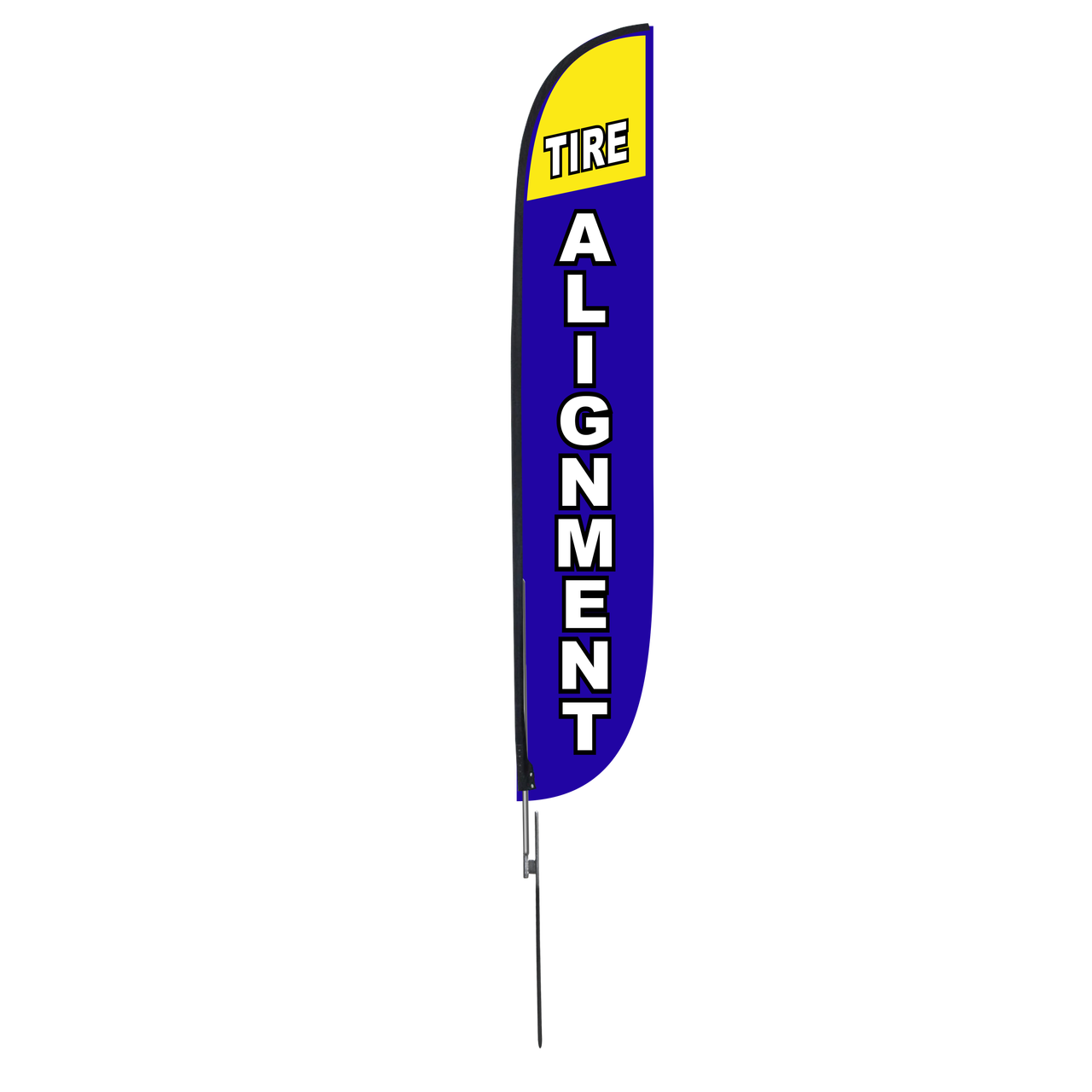 Tire Alignment Feather Flag Blue with Feather flag hardware