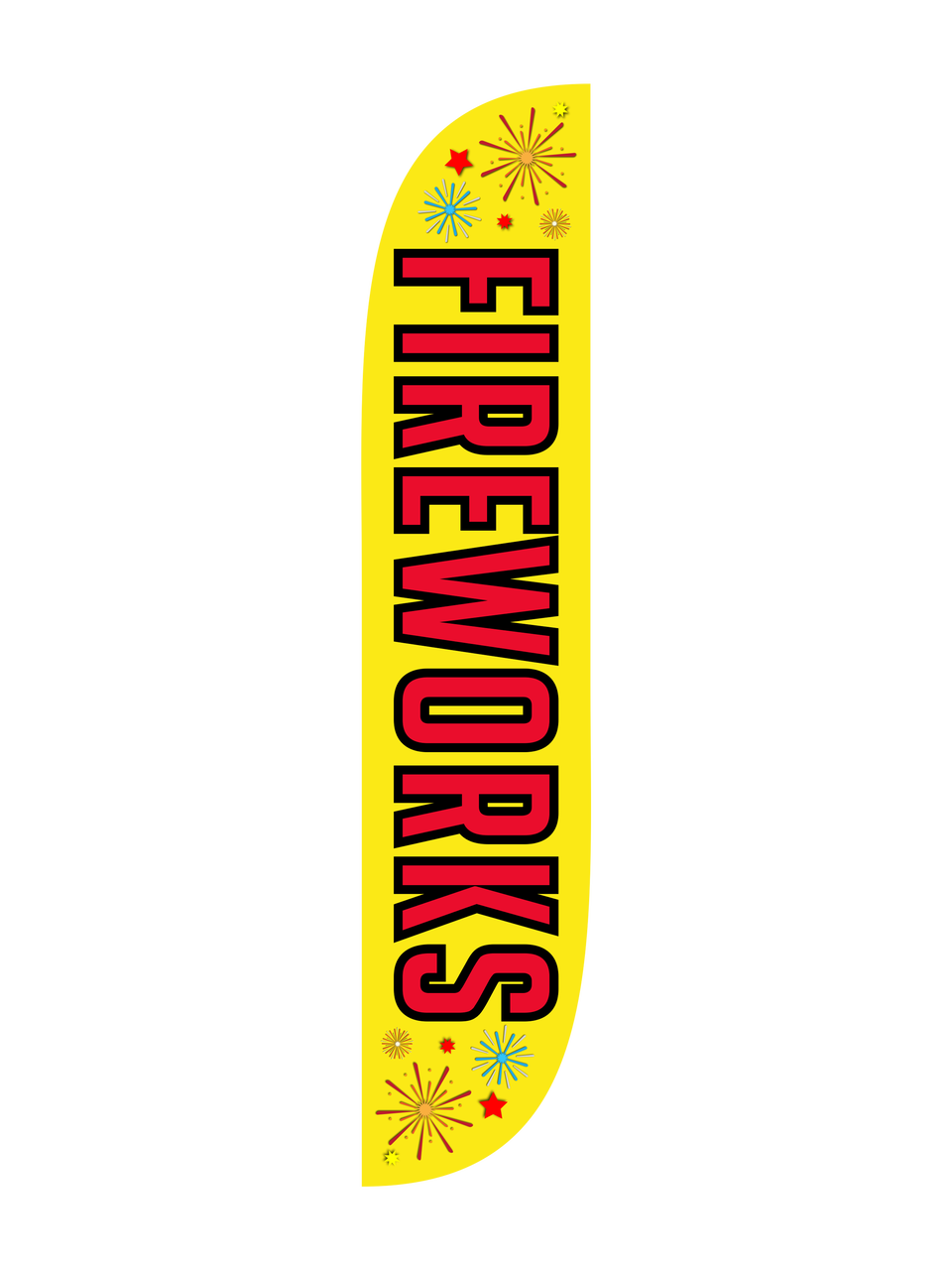 12ft Fireworks Yellow Feather Flag in Stock Ready to Ship