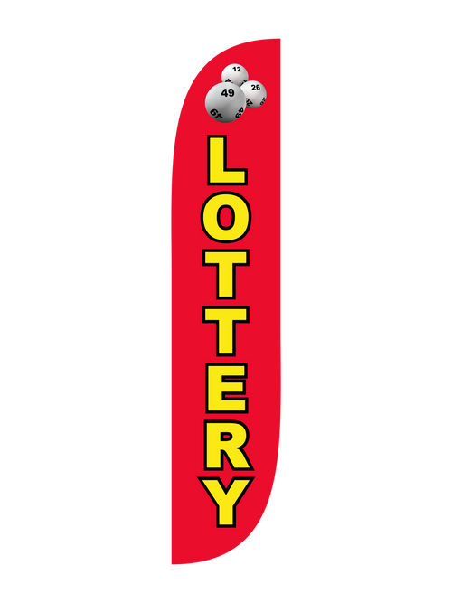 Lottery 12ft Feather Flag Red in Stock Ready to Ship