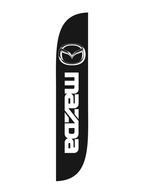 12ft Mazda Feather Flag Pre lettered and Custom made Flag.