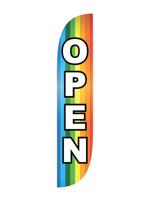 Open Feather Flag Rainbow in Stock Ready to Ship