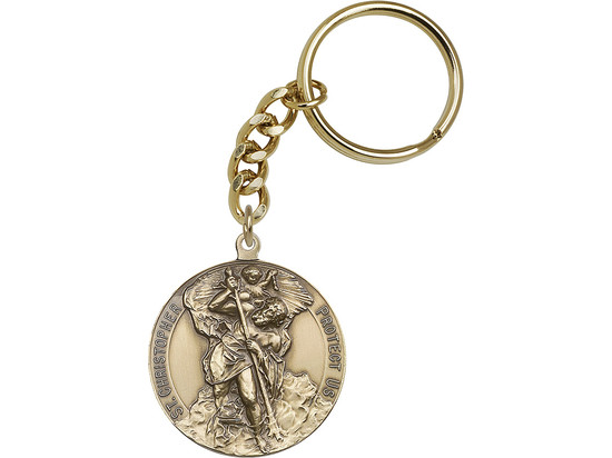 Sisters of Carmel: St. Christopher Round Key Chain Doublesided