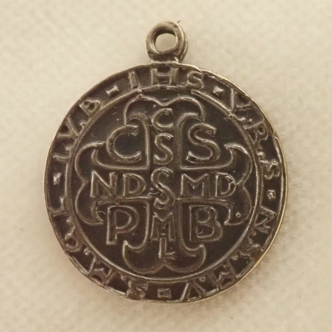 Vintage Antique Bronze St. Benedict Medal