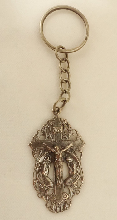 Vintage Adoring Angels Crucifix Key Chain