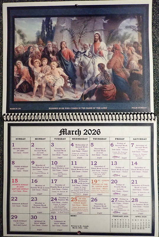 Sisters of Carmel: 2026 Traditional Catholic Liturgical Calendar