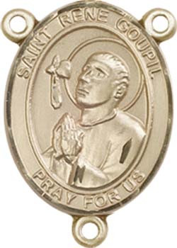 St. Rene Goupil - .75" Oval - Gold Filled Centerpiece - Sisters of Carmel
