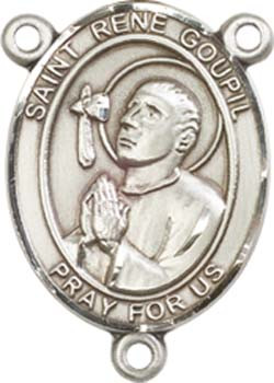 St. Rene Goupil - .75" Oval - Pewter Centerpiece - Sisters of Carmel