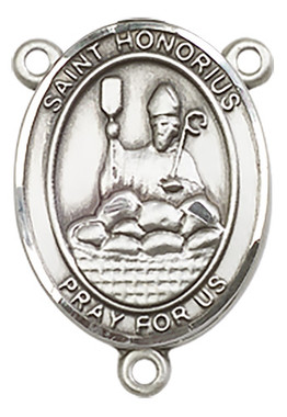 St. Honorius of Amiens - .75" Oval - Pewter Centerpiece - Sisters of Carmel