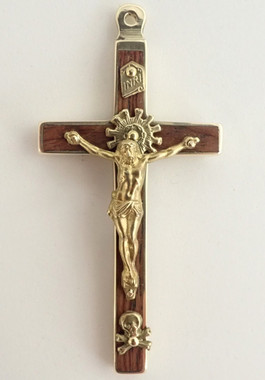 Sisters of Carmel: Small Rosewood Brass profession crucifix