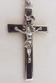Ebony Profession Crucifix - 2.25" - Wood and Nickel Silver with Metal ...