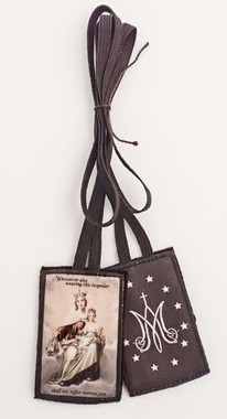 Sisters of Carmel: Colored Brown Scapular with Marian Symbol
