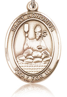 St. Honorius of Amiens - .50" Oval - Gold Filled Side Medal - Sisters ...