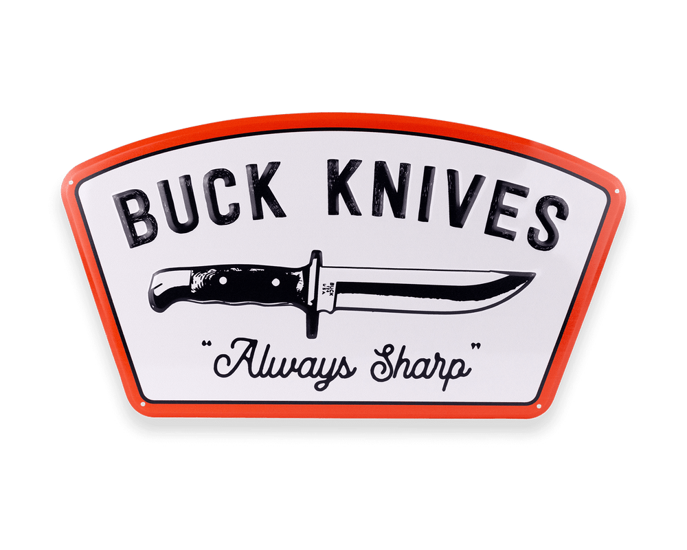 Always Sharp Tin Tacker Sign - Buck® Knives OFFICIAL SITE