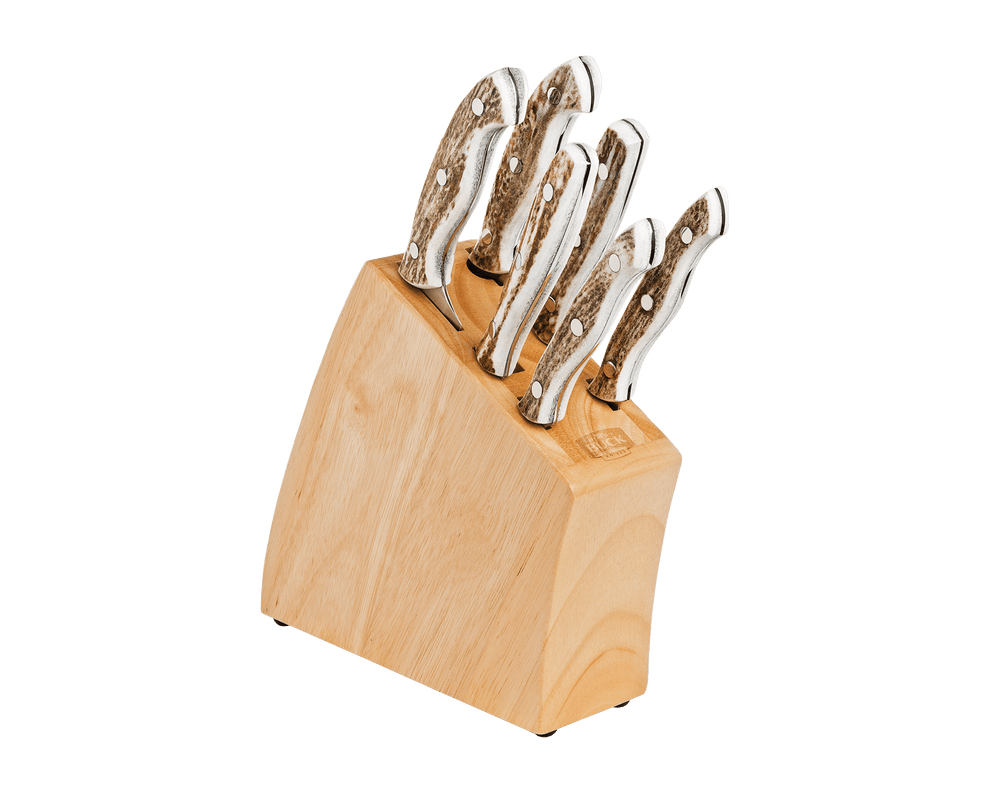 6 Piece Cutlery Set with Wood Block, Elk - Buck® Knives OFFICIAL SITE