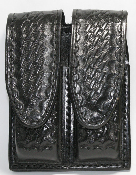 Gould & Goodrich Leather Basketweave Magazine Pouch Holds (2) Double ...