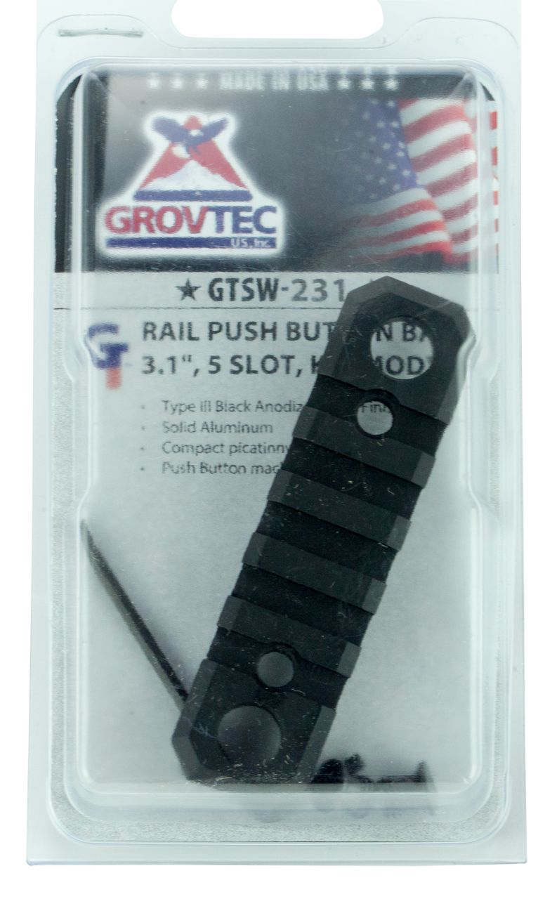 Grovtec Rail Push Button Base - Keymod 3.1" 5 Slot Alum Black - Abide ...