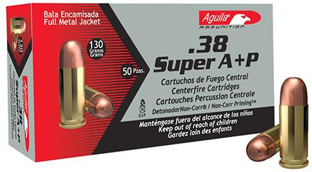 Aguila 38 Super Auto A+P 130 Gr. FMJ 50 Rounds / Box Ammo