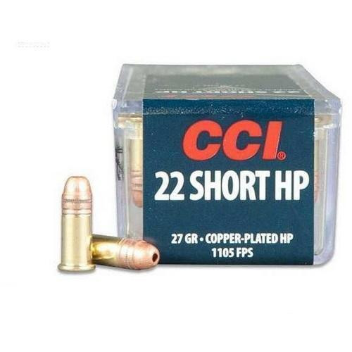 CCI .22 short 27 Grain Copper-Plated Hollow Point 100 Rounds Ammo ...