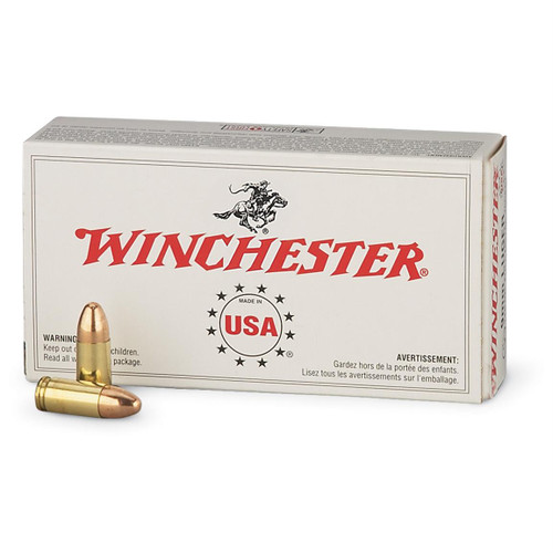 Winchester 9mm 115 Grain FMJ Service Grade 50 Rounds/Box - Abide Armory