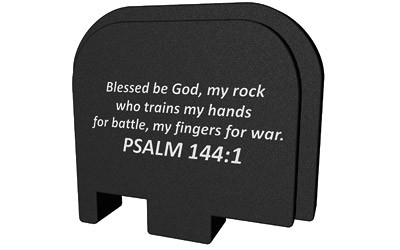 Bastion Slide Back Plate Psalm 144 1 BASGL-043-BW-PSM144 - Abide Armory