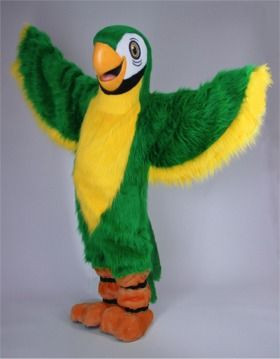 Green Parrot Mascot Costume, Parrot Mascot Costume