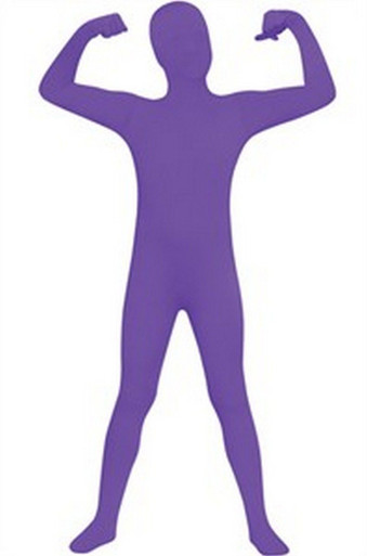 Kids Purple 2nd Skin Costume, Purple Body Suit