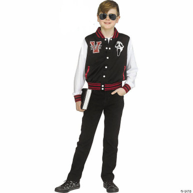Kids Scream Team Varsity Jacket with Ghostface Costume