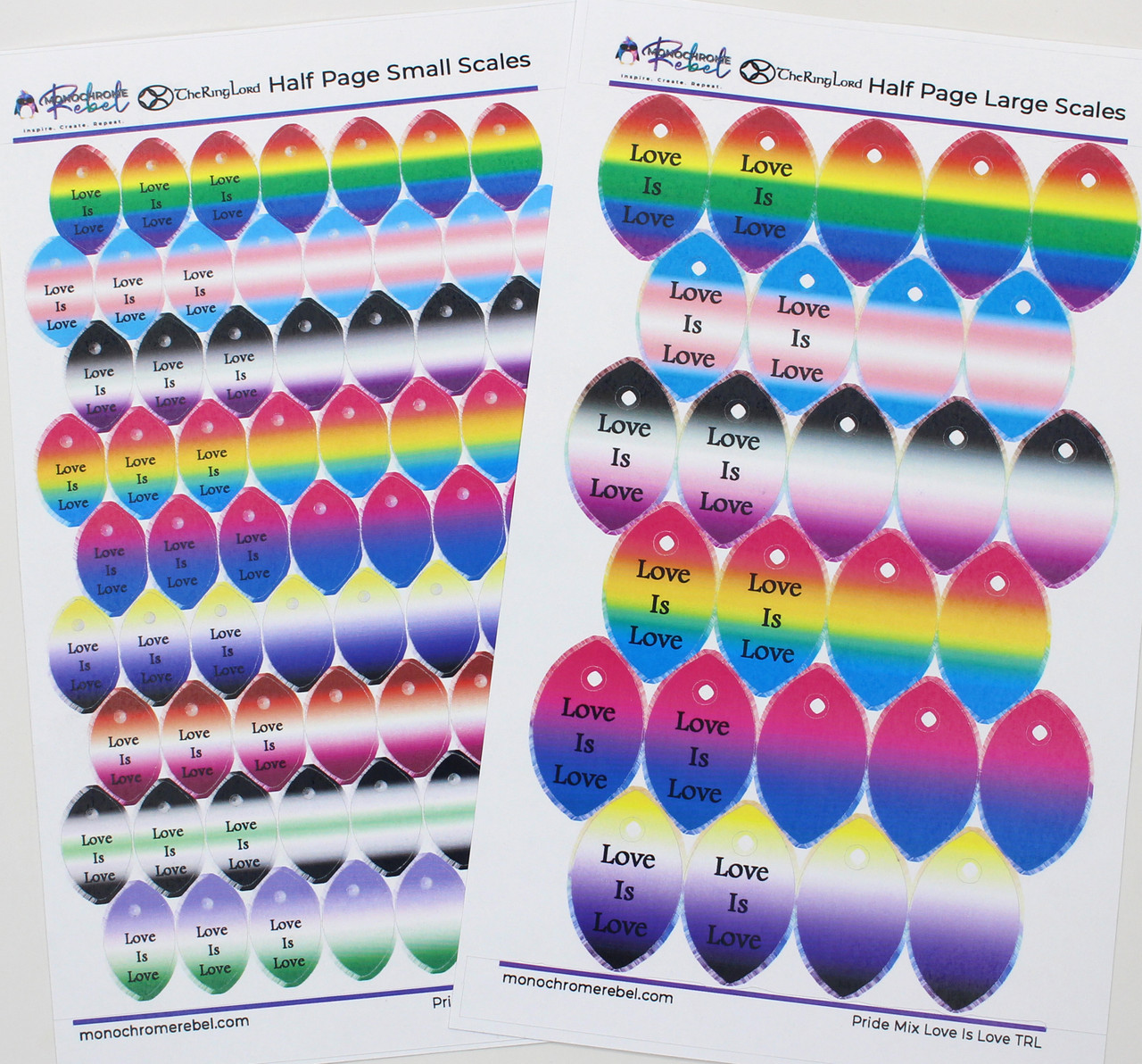 Half Page Large Upscales, Pride Mix Love is Love pattern Opaque White ...