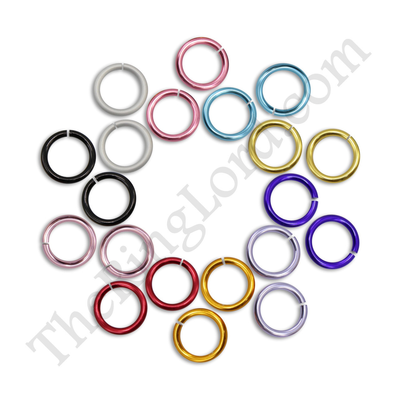 Special Anodized Aluminum 18GA 1/8" ID Saw Cut Rings
