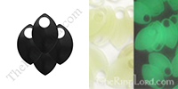 Lightning Bugs - Small - Black + Glow in the dark scales - Silver Rings