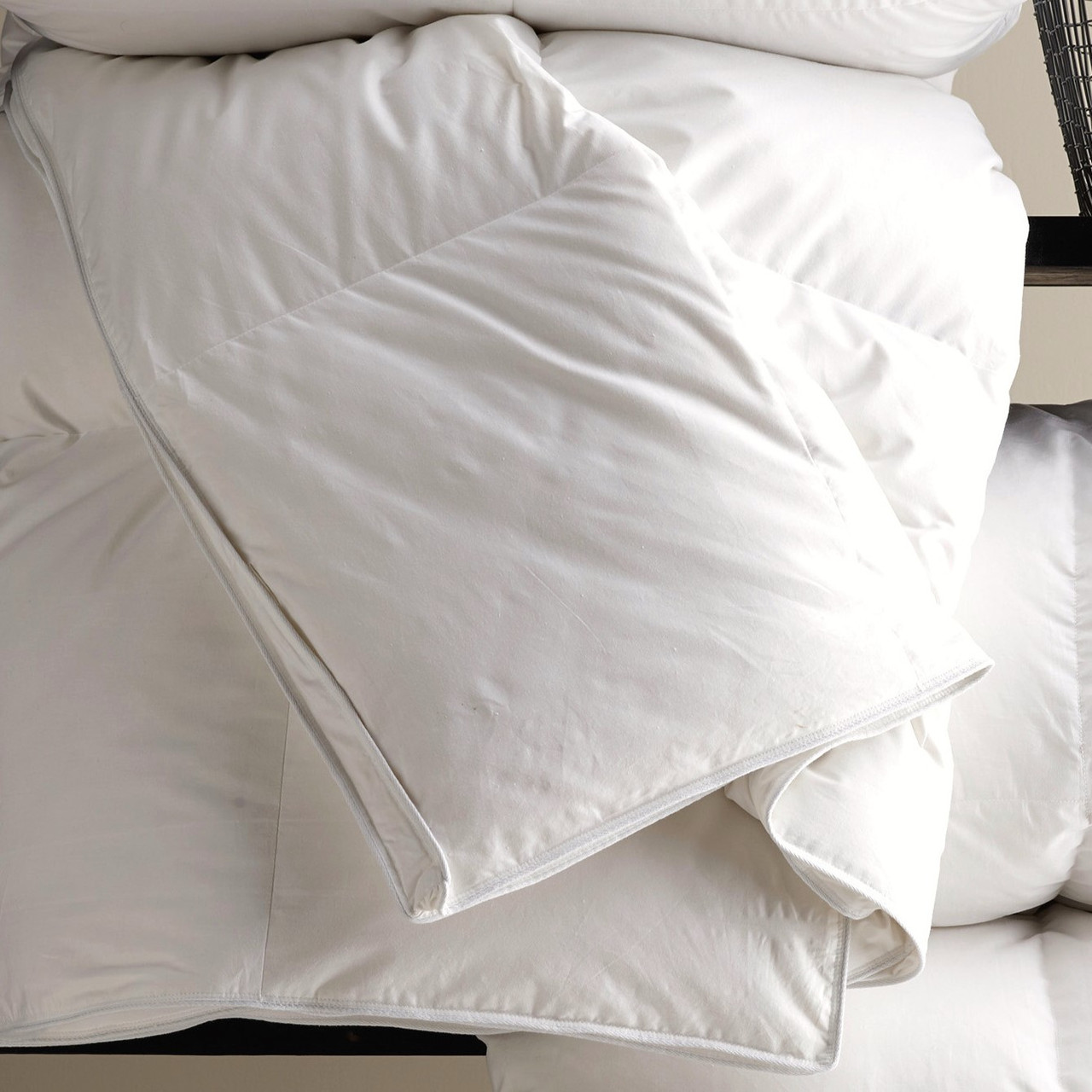 White Down Comforter, White Duck Down, Medium Weight, Baffle, 14" Box
