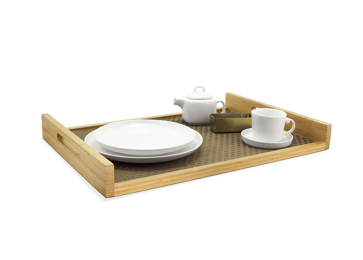 Bamboo Straight Handled Room Service Tray