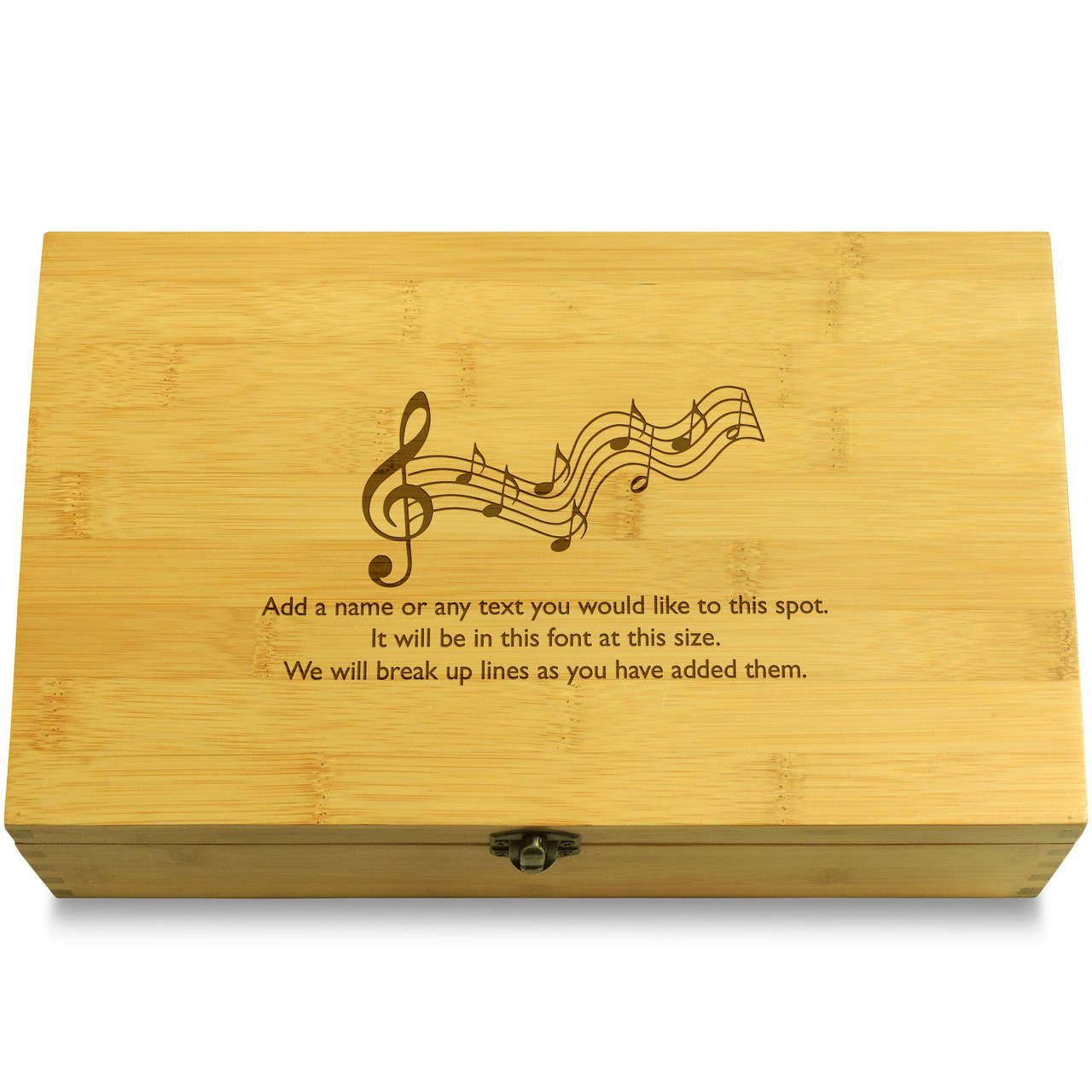 Musical Notes Music Multikeep Box Adjustable Bamboo Wood Organizer ...