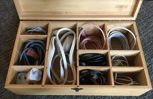 Technology Storage Technology Multikeep Box Adjustable Bamboo Wood ...