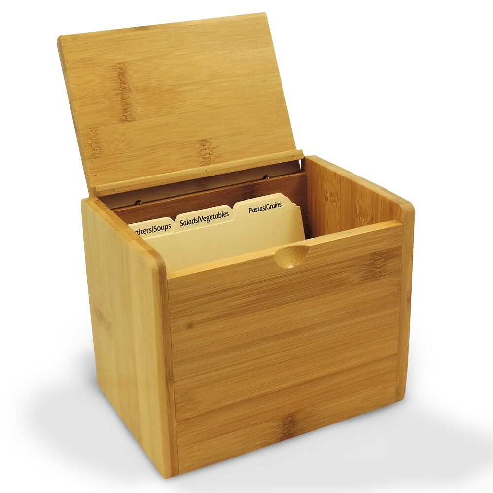 Swallows Personalized Bamboo Recipe Card Box