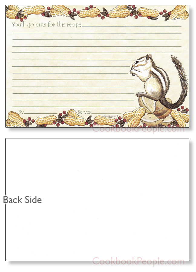 Personal 4 x 6 Recipe Cards;Earth Friendly Chipmunk Dreaming