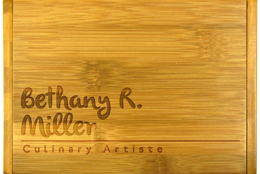 Signature Dish Engraved Personalized Bamboo Recipe Box
