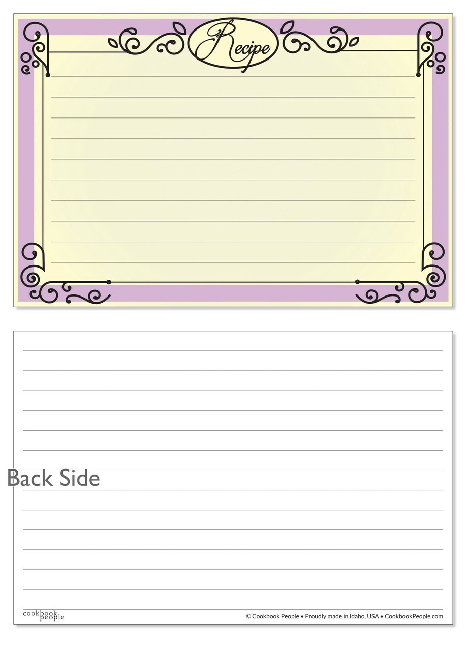 Ironworks Frame Purple Elegant Recipe Card Design
