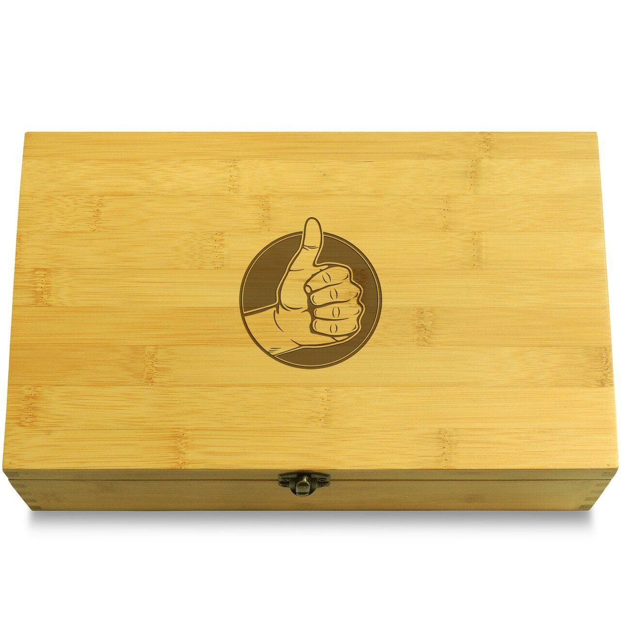 Thumbs Up Symbol Emoticon Multikeep Box Adjustable Bamboo Wood ...