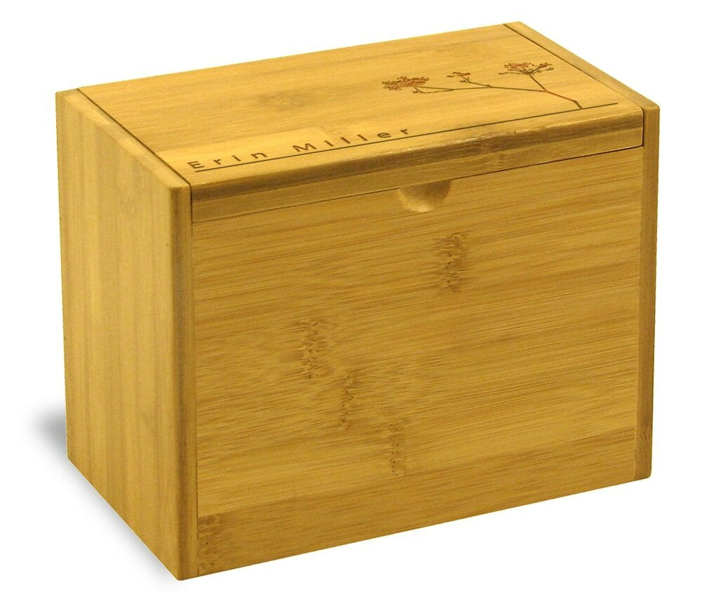 Autumn Bamboo Recipe Box Personalized