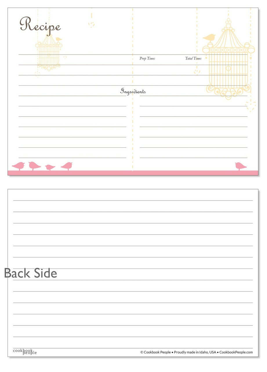 Recipe Cards Set Little Bird Told Me Pink and Gold