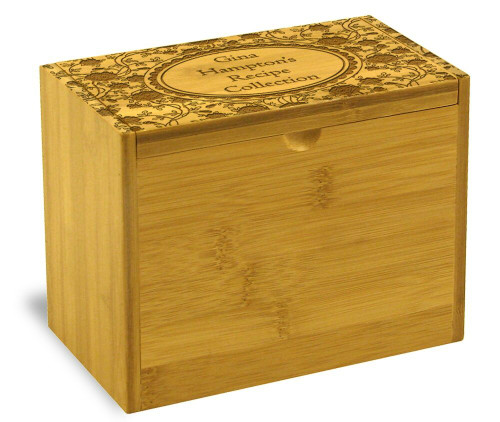 PetalsPersonalized Bamboo Recipe Card Box