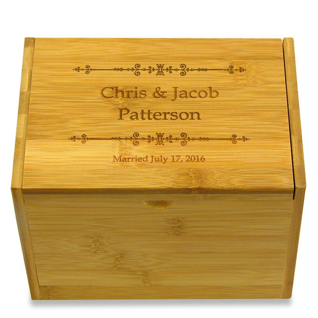 Grill Master Personalized Bamboo BBQ Recipe Box Laser Engraved