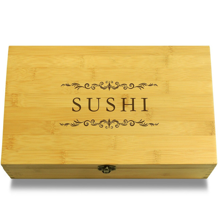 Sushi Organizer Sashimi Multikeep Box Adjustable Bamboo Wood Organizer ...
