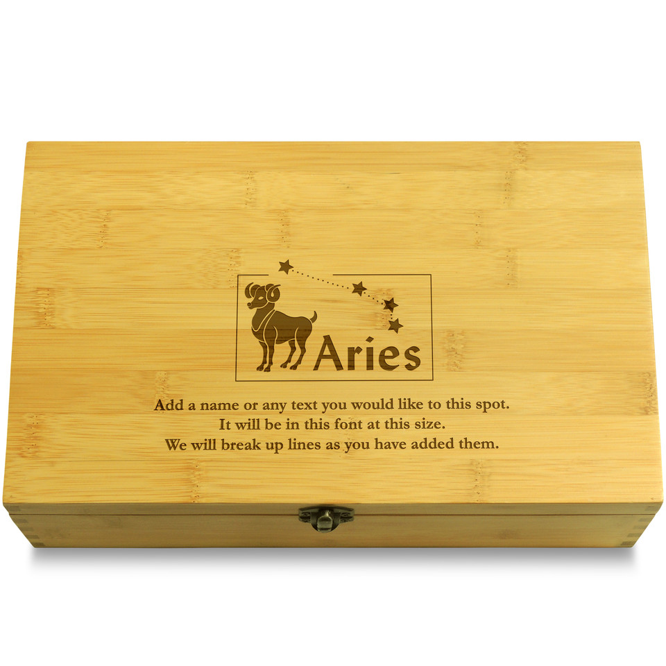 Zodiac Astrological Multikeep Box Adjustable Bamboo Wood Organizer ...