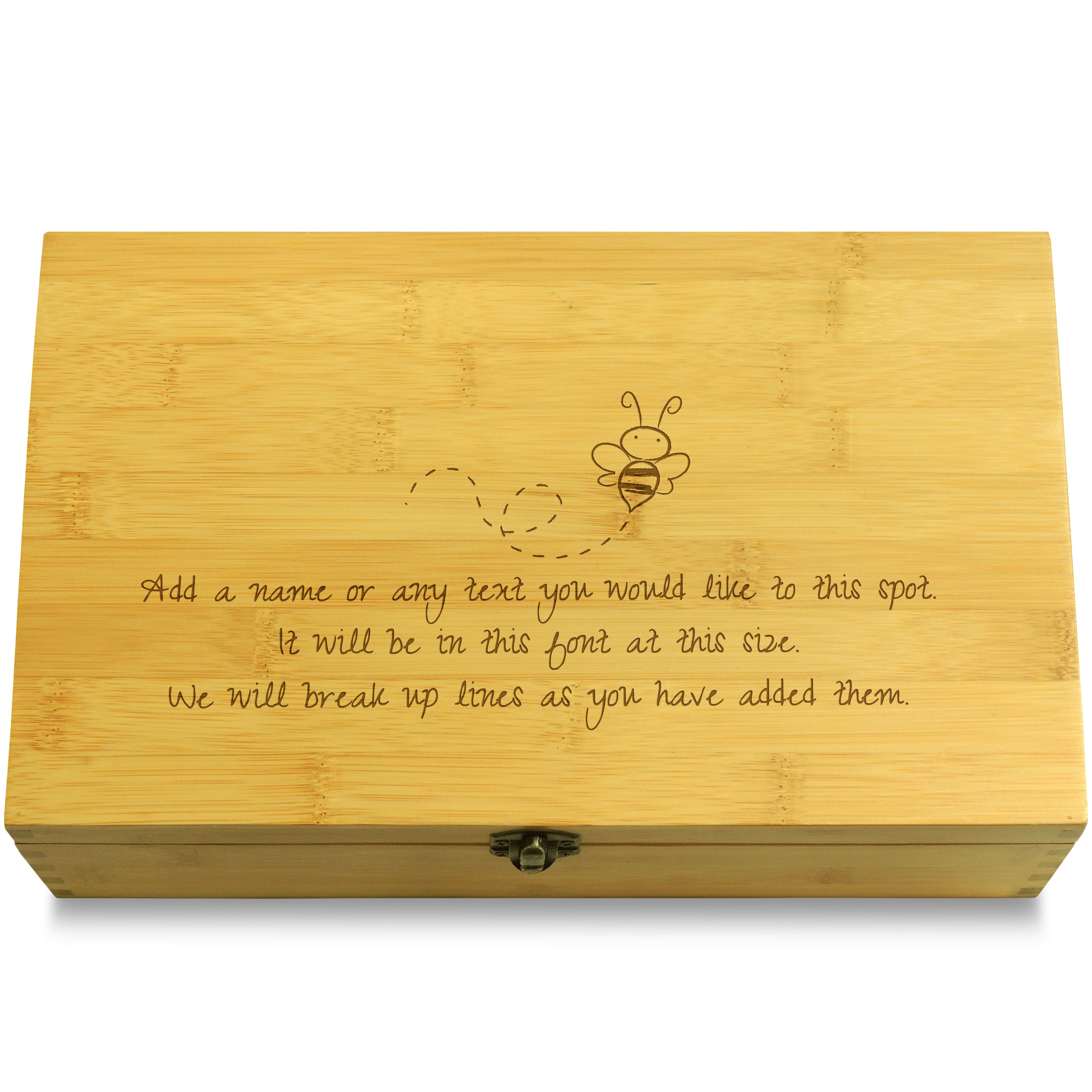 Bumble Bee Beautiful Multikeep Box Bamboo Wood Organizer